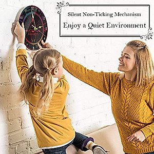 Luoweisi Bill Cipher Wheel Zodiac Non-Ticking Decor Wall Clock Home Decor Acrylic 9.85 Inch Wall Clock Non Ticking Silent Clock