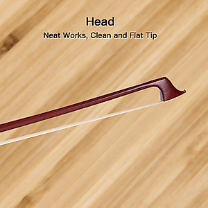 ADM 4/4 Full Size Student Cello Bow, Well Balanced Handmade Brazilwood Classic Cellos Bow Light Weight with Horsehair, Ebony Frog for Beginners