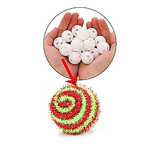 Iceyon 40pcs Rattle Box Repair Toy,Rattle Balls Mixed for Sewing in Noise Maker Insert Pet Baby Toys(20pcs 24mm+20pcs 28mm)