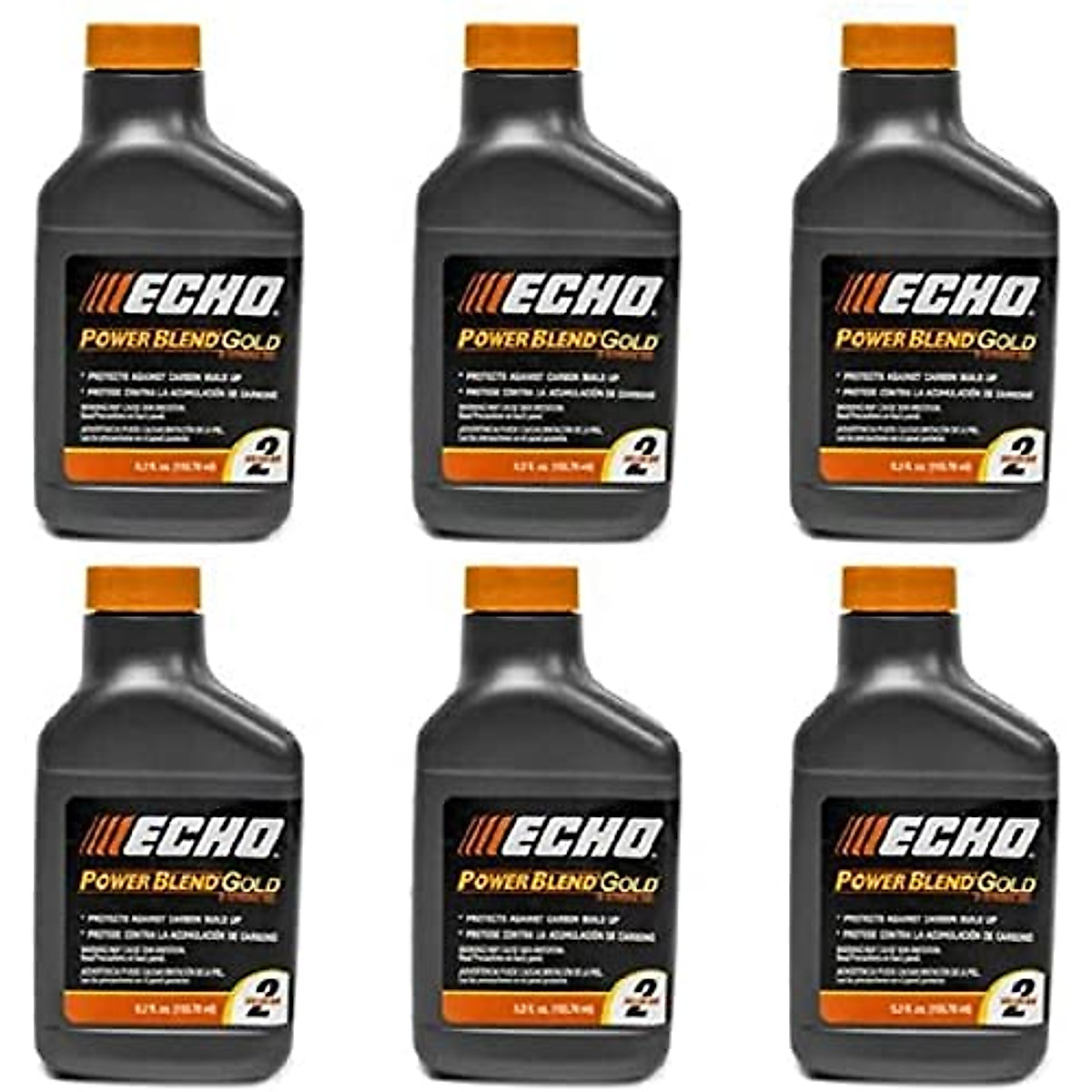 Echo Products Echo 6450002G Power Blend Gold Oil Mix 50:1 for 2-stroke/2cycle Outdoor Power Equipment, High-Performance Semi-Synthetic, Low Smoke Emission 5.2 fl oz (6 Pack)