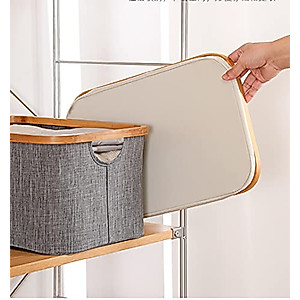 Bamboo Rectangle Basket with Handle, Hamper for bedroom, Bathroom, Nursery Room, Dorm Room, Storage Basket for Plushies.Toys, Towels, Clothing