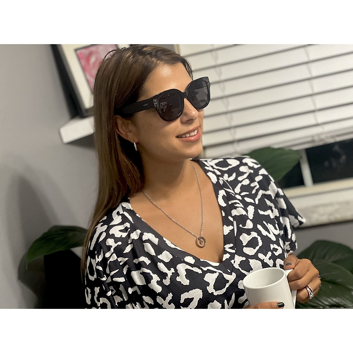 MJartoria Matching Necklaces for Couples, His and Hers Engraved Rhinestone Ring Pendant Necklace Gifts for Boyfriends Girlfriends (Silver, Her Weirdo His Crazy)