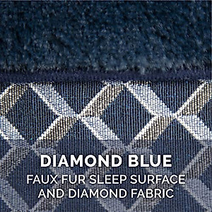 Furhaven Orthopedic Dog Bed for Large Dogs w/ Removable Bolsters & Washable Cover, For Dogs Up to 95 lbs - Plush & Woven Decor Comfy Couch Sofa - Diamond Blue, Jumbo/XL