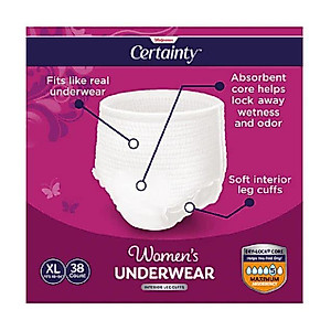 Walgreens Certainty Women's Underwear, Maximum Absorbency X-Large 38.0ea