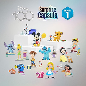 YuMe Disney 100 Series Mystery Capsule Blind Box with Surprise Characters Figurines Toys 2 Pack