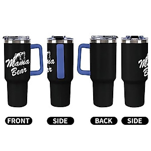 Mama Bear 40oz Water Bottle Double Wall Insulated Tumbler with Handle Leakproof Travel Mug Deep Blue-style