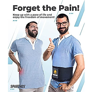 Sparthos Back Brace Immediate Relief from Back Pain, Herniated Disc, Sciatica, Scoliosis and more! - Breathable Mesh Design with Lumbar Pad- Adjustable Support Straps- Lower Back Belt- Size Large