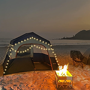 HIKERGARDEN 6 Person Camping Tent - Portable Easy Set Up Family Tent for Camp, Windproof Fabric Cabin Tent Outdoor for Hiking, Backpacking, Traveling (Blue)