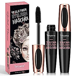 4D Silk Fiber Lash Mascara Waterproof, Luxuriously Longer, Thicker, Voluminous Eyelashes, Long-Lasting, Dramatic Extension, Smudge-proof, Hypoallergenic Formula