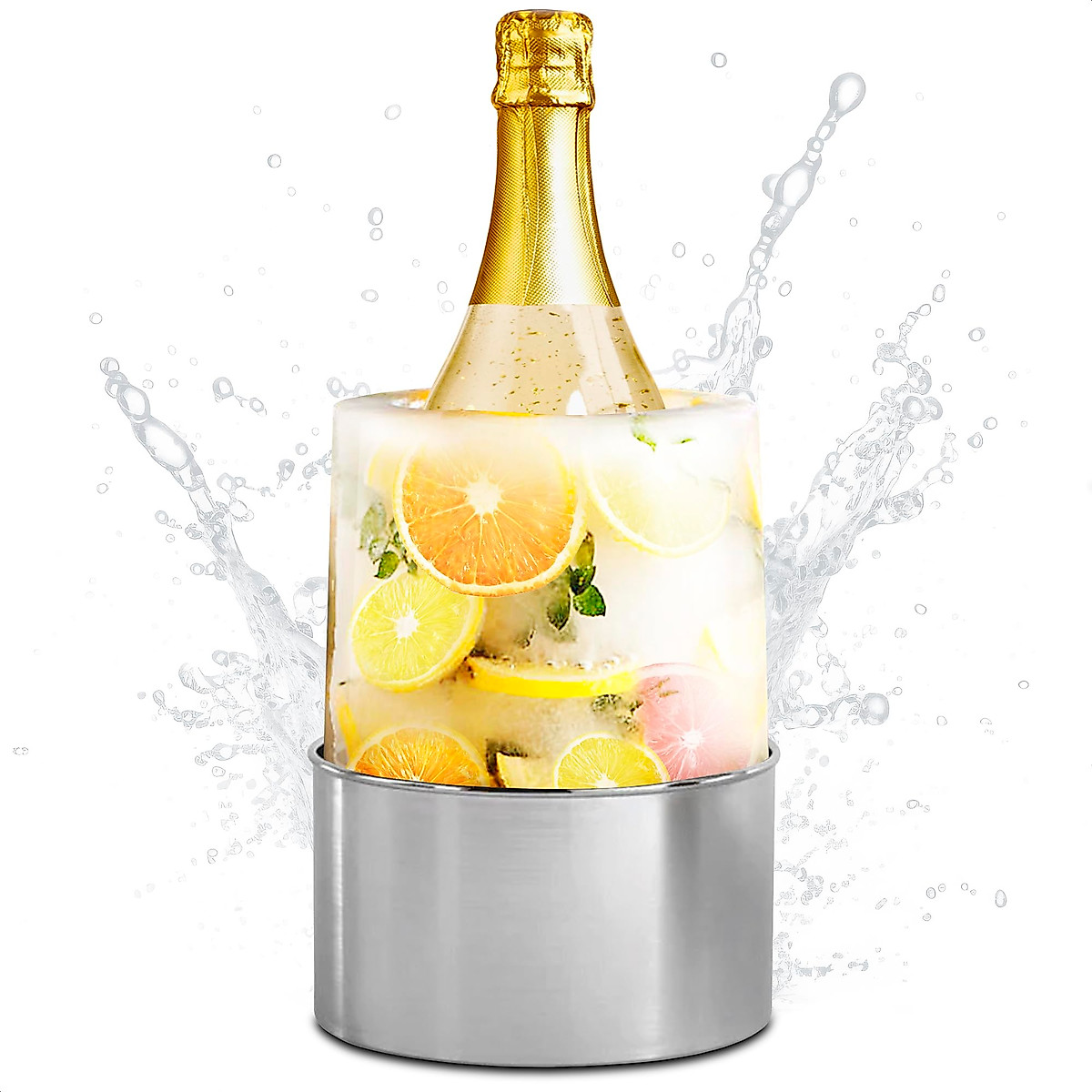 Ice Bucket Mold Ice Mold Wine Bottle Chiller Champagne Ice Mold Wine Chiller Bucket Champagne Ice Bucket Wine Ice Bucket Flower Ice Cube Mold Ice Bucket for Wine Bottles Wine Bucket Wine Cooler Bucket