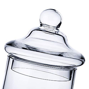 Diamond Star Set of 3 Clear Glass Apothecary Jars Elegant Storage Jar with Lid, Decorative Wedding Candy Organizer Canisters Home Decor Centerpieces (H: 11", 8.5", 7.5" D: 5")