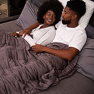 GhostBed 15 lb Weighted Blanket - 100% Cooling & Breathable Tencel Cover with Premium Glass Microbead Fill, 60" x 80" (Queen), Grey