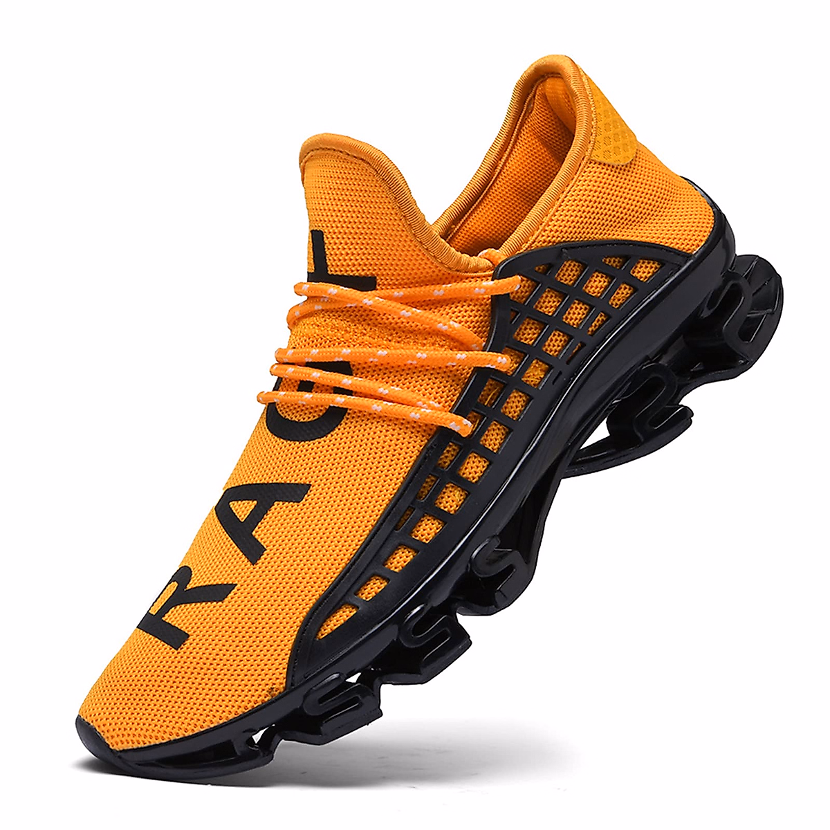 XIANV Men Trail Running Shoes Breathable Sport Athletic Tennis Walking Shoes (Yellow, Numeric_10)