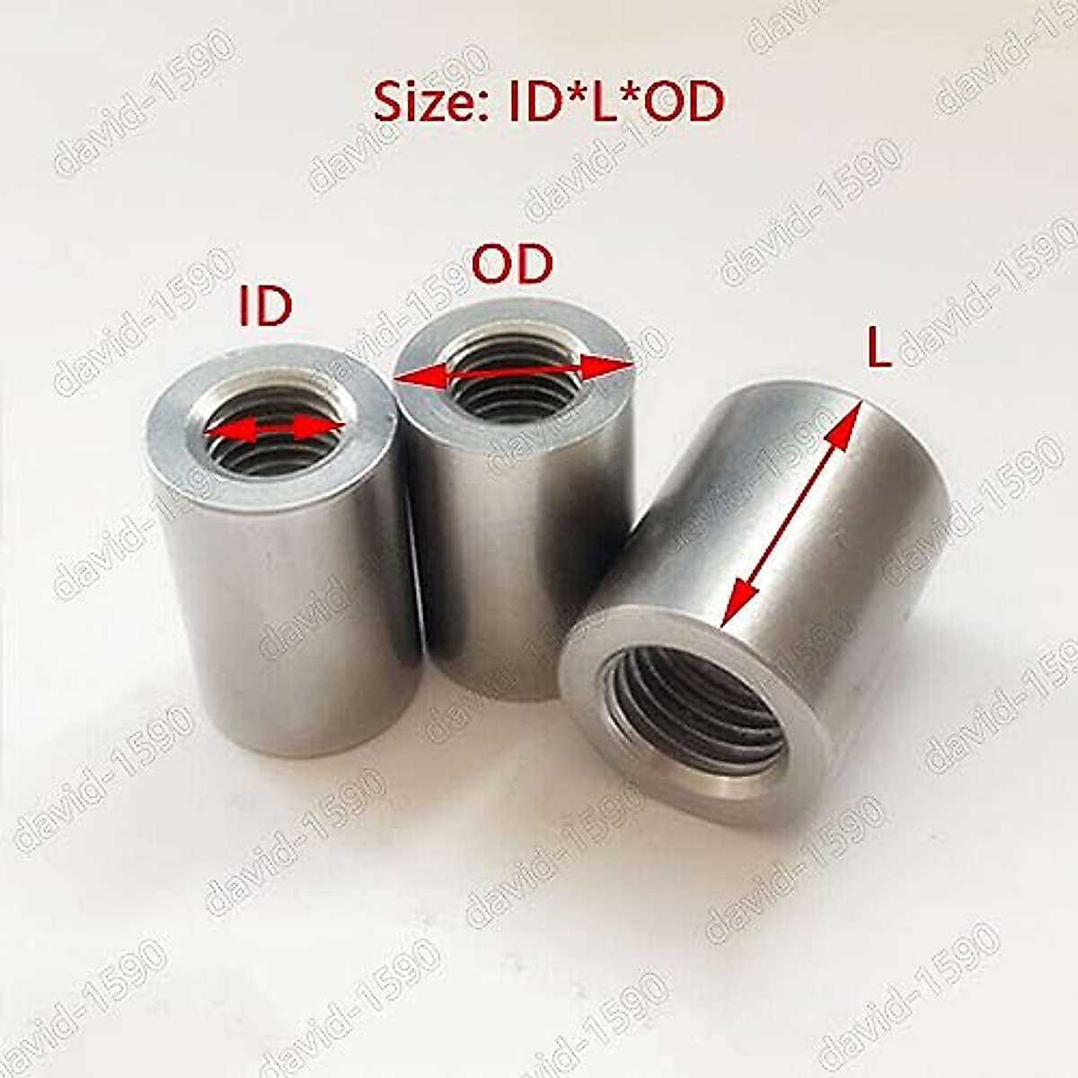 304 Stainless Steel Lengthen Round Nut Standoff Spacer Pillar M3 M4 M5 M6 to M20 (M5*12*Φ10,2)