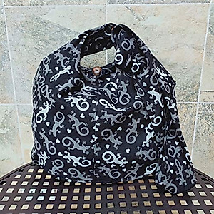 BTP! Gecko Hippie Hobo Thai Cotton Sling Crossbody Bag Messenger Shoulder Purse (Black GC1)