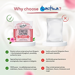 Bulgarian Yogurt Starter Culture Natural Probiotic Yogurt Culture Starter Homemade Yoghurt Starter 10 Liters Lactobacillus bulgaricus (Rose)