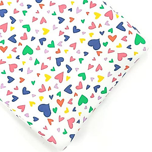 Norani Baby Changing Pad Cover | Softest Organic Cotton | Diaper Changing Pad Cover | Fitted | Infant and Toddler | Nursery | Colorful Hearts