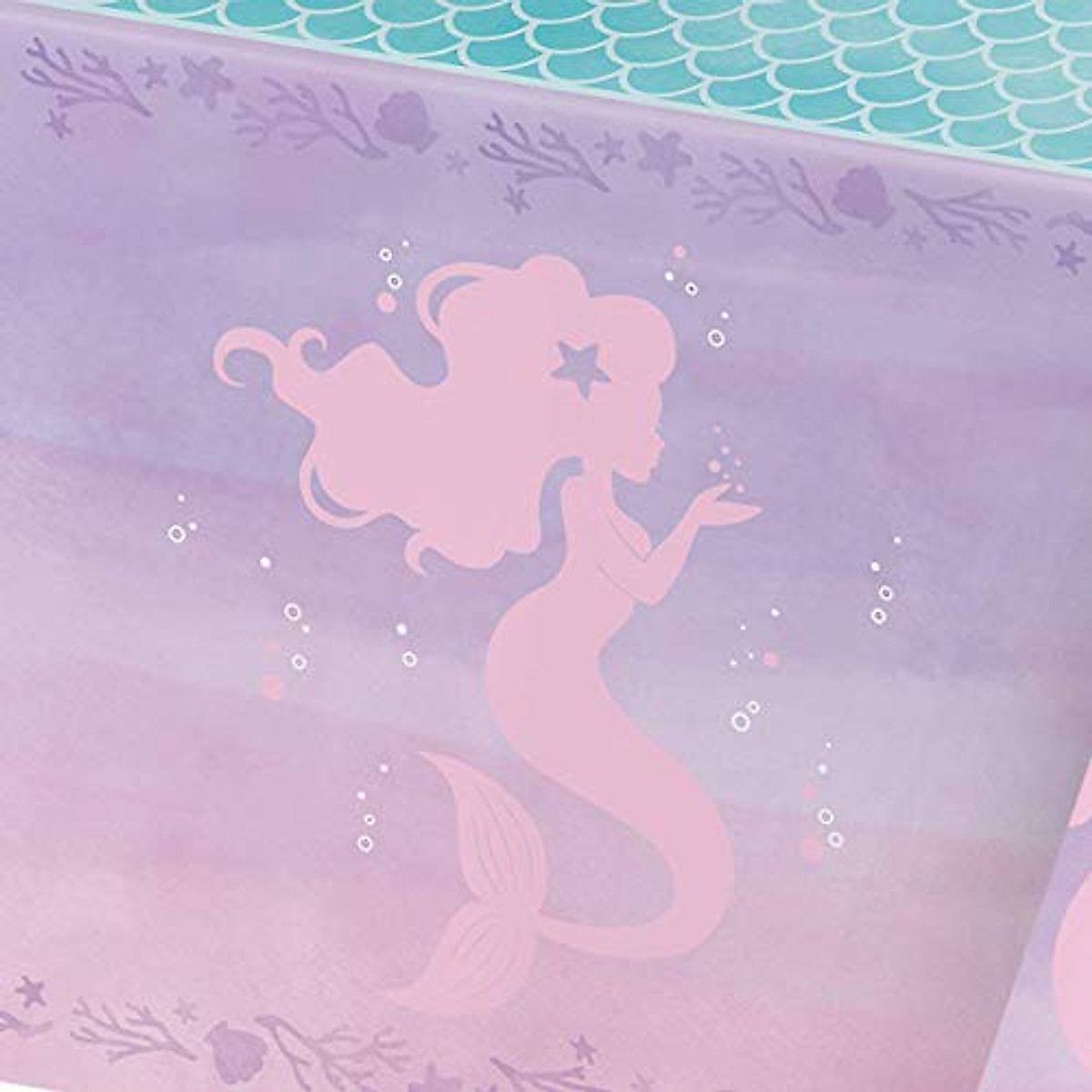 Creative Converting PLASTIC TABLECOVER ALL OVER PRINT, 54" X 102", 0.01x102x54inc, IRIDESCENT