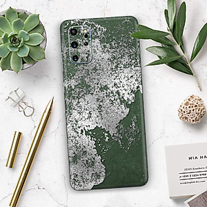 DesignSkinz Distressed Silver Texture v6 Protective Vinyl Decal Wrap Skin Cover Compatible with The Samsung Galaxy S20 (Screen Trim & Back Glass Skin)