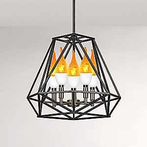 YEAHBEER LED Flame Light Bulbs,3 Modes Fire Light Bulb E12 Base, Christmas Decorations Outdoor Indoor Home, Lights Bulbs (Yellow, 6Pack)