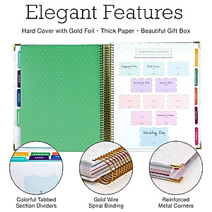 Wedding Planner Gift Set for The Bride to Be: 9x11 Hardcover Wedding Planner and Organizer, Gift Box, Guest Book, Clip-in Bookmark, Planning Stickers, Business Card Holder, and Pocket Folders (Gold)