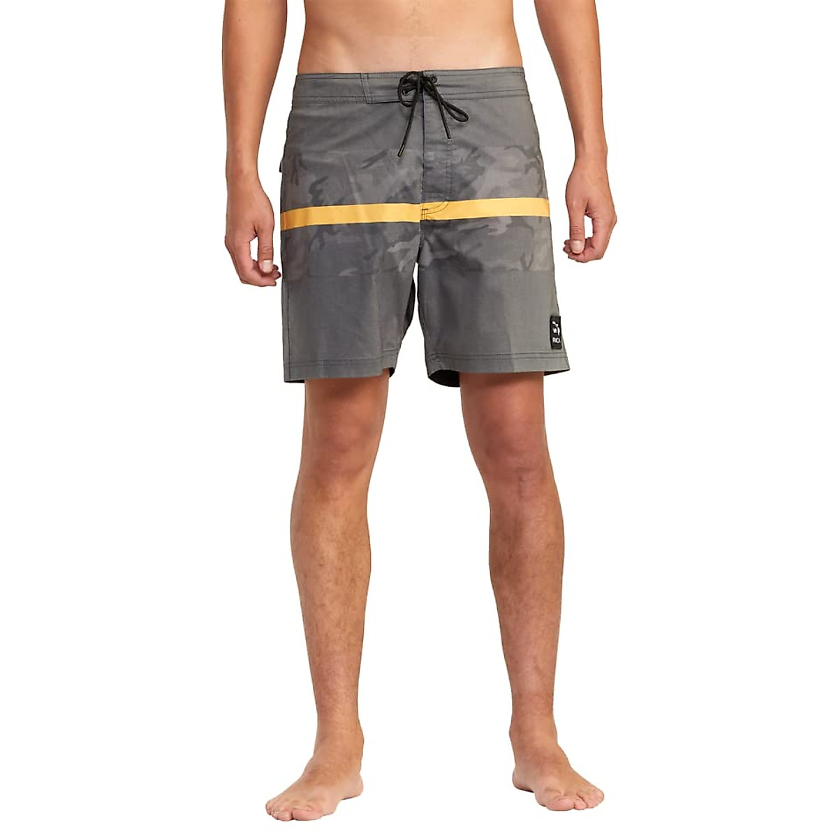 RVCA Men's Standard 4-Way Stretch Elastic Waist 17 Inch Boardshort - Westport Print - Hawaii (Black Camo, 36)