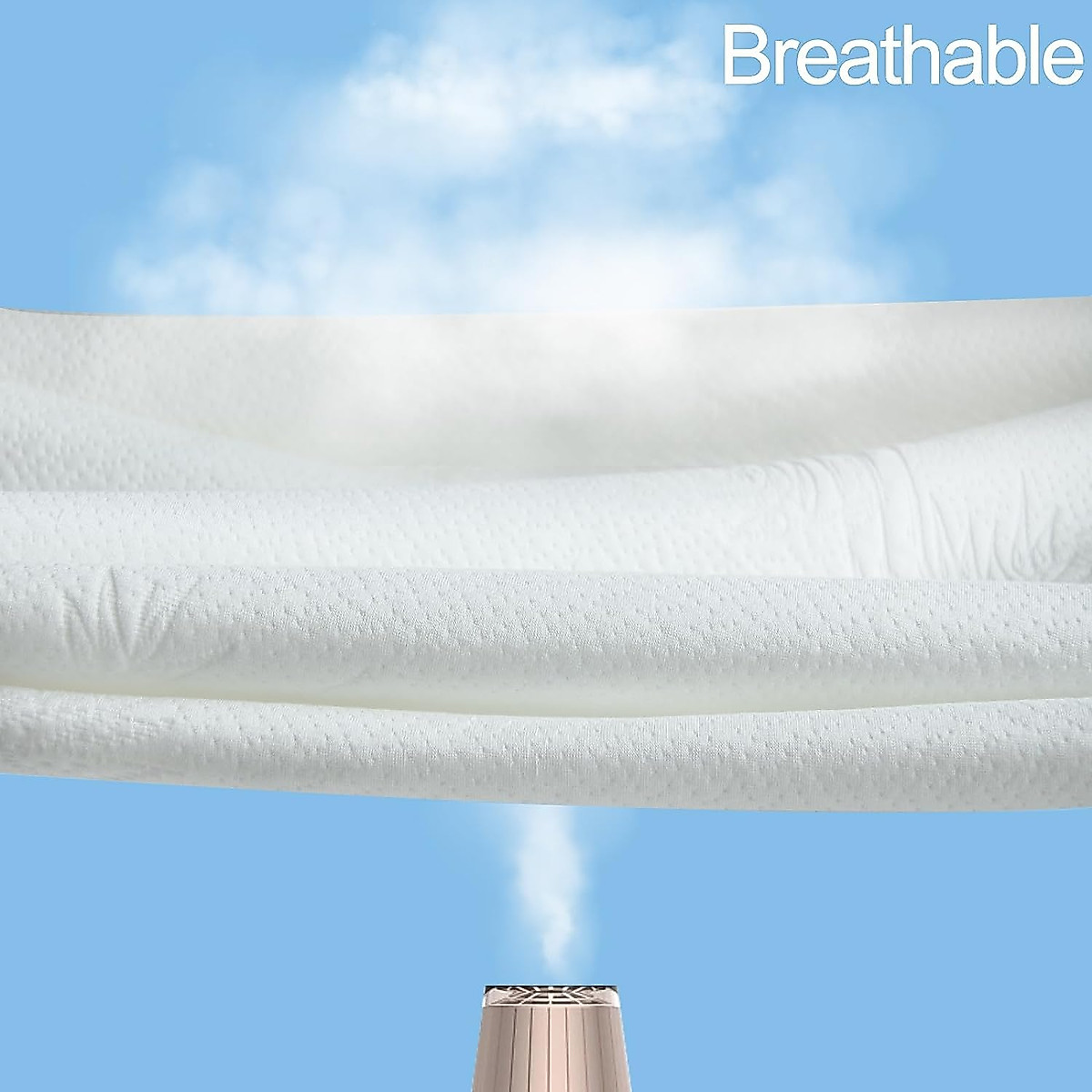 Twin Extra Long (XL) Mattress Protector Waterproof Cooling 3D Air Fitted up - 14" Deluxe Noiseless & Breathable Mattress Topper Pad Cover Twin XL Bed Sheets, Viscose Made from Bamboo