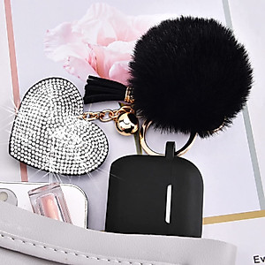VISOOM Cute Airpods Case for Apple Airpods 3rd Generation Case Cover Women Bling Airpods Case 3rd Generation Airpods Case Pink with KeyChian Glitter Case for airpods 3 Case iPod 3rd Generation(Black)