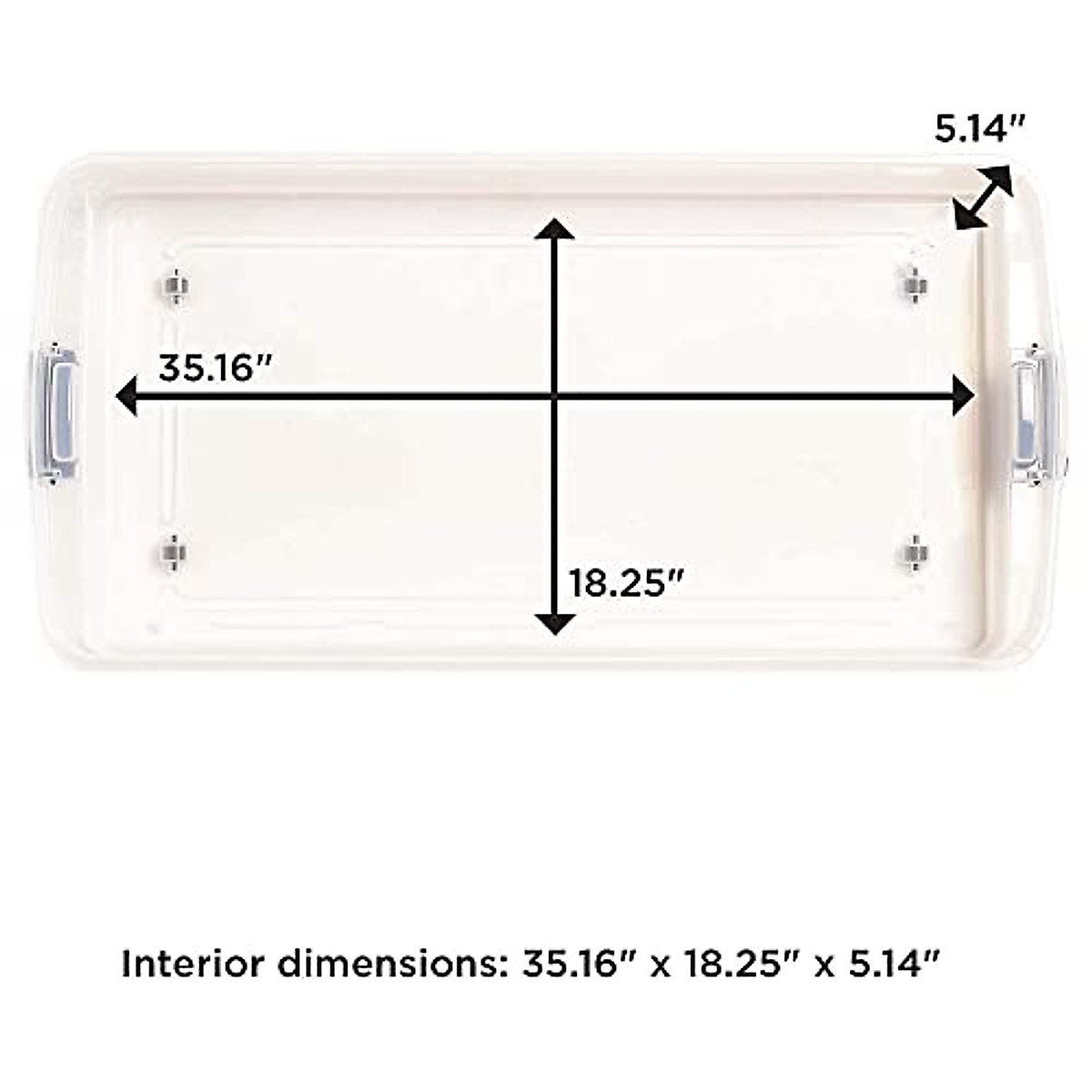 Homz Multipurpose 60 Qt Underbed Secure Latching Clear Plastic Storage Container with Snap-On Lid and Wheels for Home & Office Organization, (2 Pack)