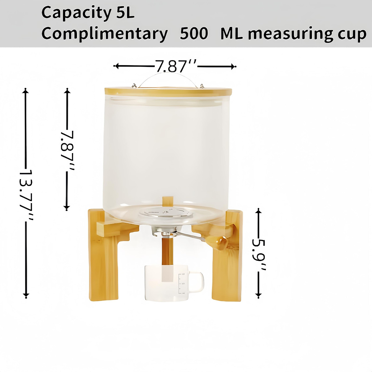 Rice Storage Container, Sealed 10 Lb Dry Food Grain Storage Container Rice Dispenser Portable Handle with Sprue for Flour Pasta Cereal and Baked Pet Dog and Cat Food Containers