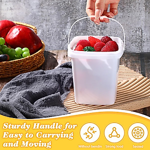 Mifoci 24 Pack 33.8 Oz/ 1L Square Deli Containers with Lids Airtight Ice Cream Bucket with Handle Reusable Freezer Microwave Safe Plastic Food Storage Containers Pail for Snack Take out