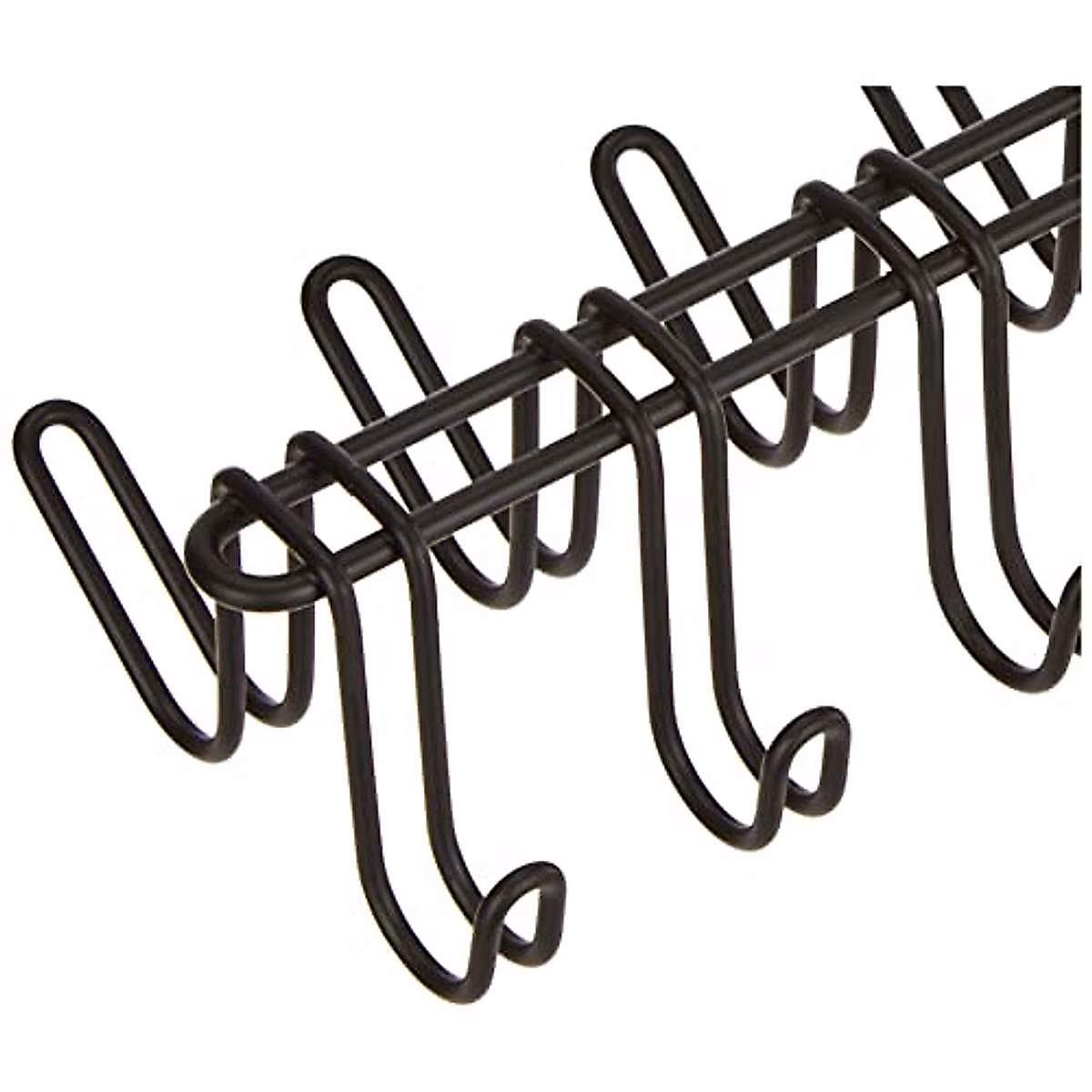iDesign Classico Metal 14-Hook Closet Organizer Rack for Ties, Belts, Hats, Purses, and More, 10.25" x 3.75" x 6.75", Matte Black