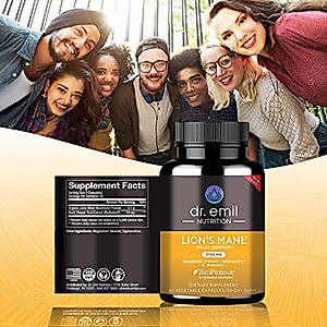 Organic Lions Mane Mushroom Supplement for Mental Clarity, Focus & Immune Support - Organic Brain Boosting Nootropic Lions Mane Mushroom Capsules with 100% Organic Lions Mane Extract