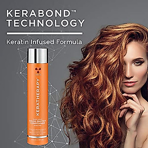 KERATHERAPY Keratin Infused Color Protect Conditioner, 10.1 fl. oz., 300 ml - Gluten Free Color Protecting Conditioner for Color Treated Hair with Kerabond Technology, Red Raspberry Oil, Omega 3 & 6