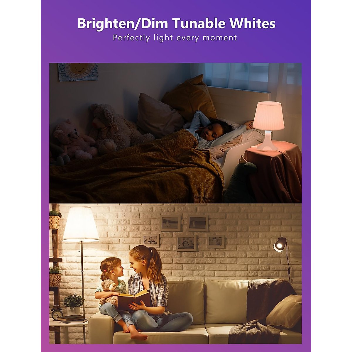 DAYBETTER Smart Light Bulbs, Alexa Light Bulbs, Smart Bulbs that Work with Alexa and Google Assistant, Color Changing Light Bulb, RGBCW WiFi & Bluetooth Dimmable LED Light Bulb, A19 E26 800LM, 10 Pack