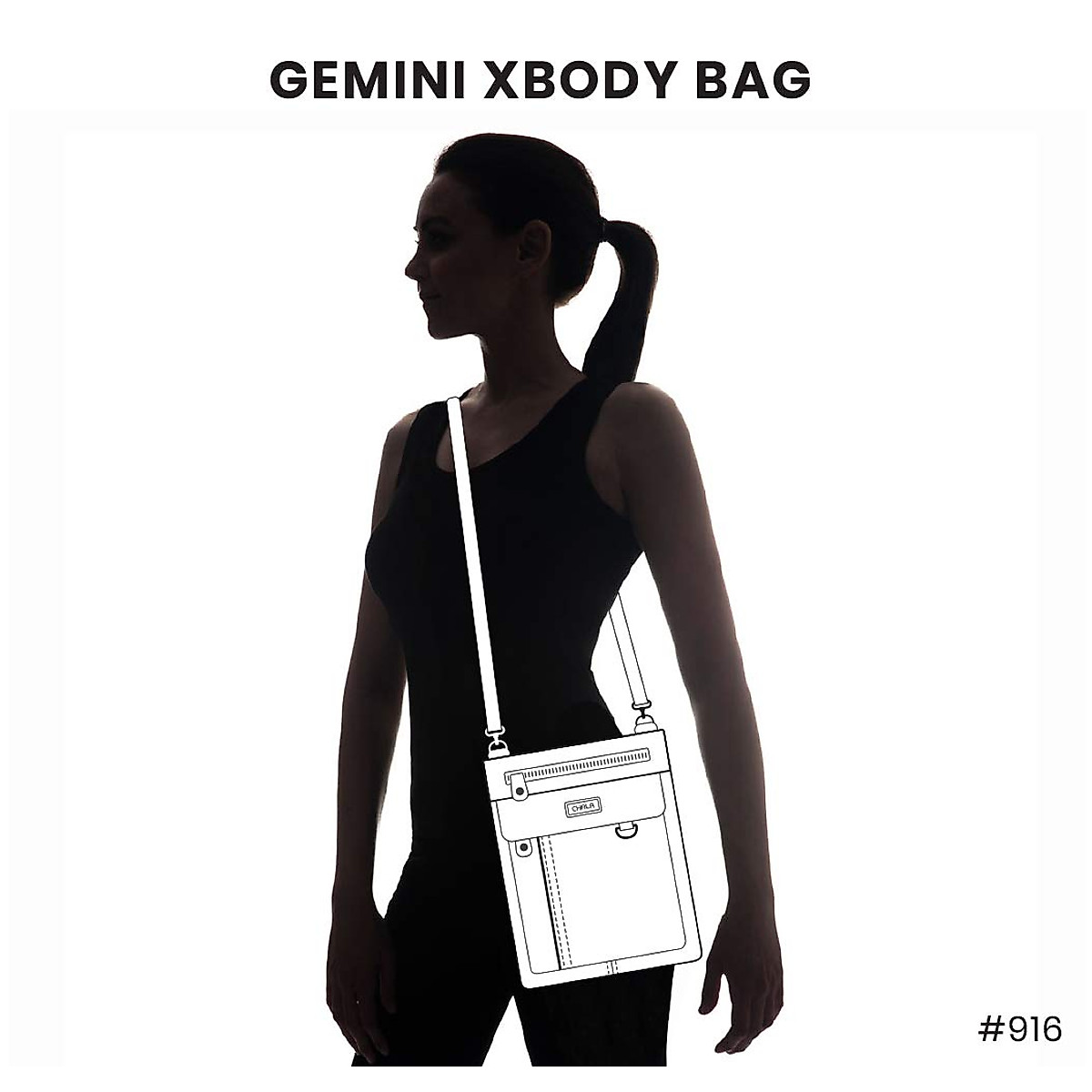 CHALA GEMINI Crossbody Faux Leather Gift Messenger Bag with Double Zip Wallet (Dark Grey Handbag Only + Wallet Set)