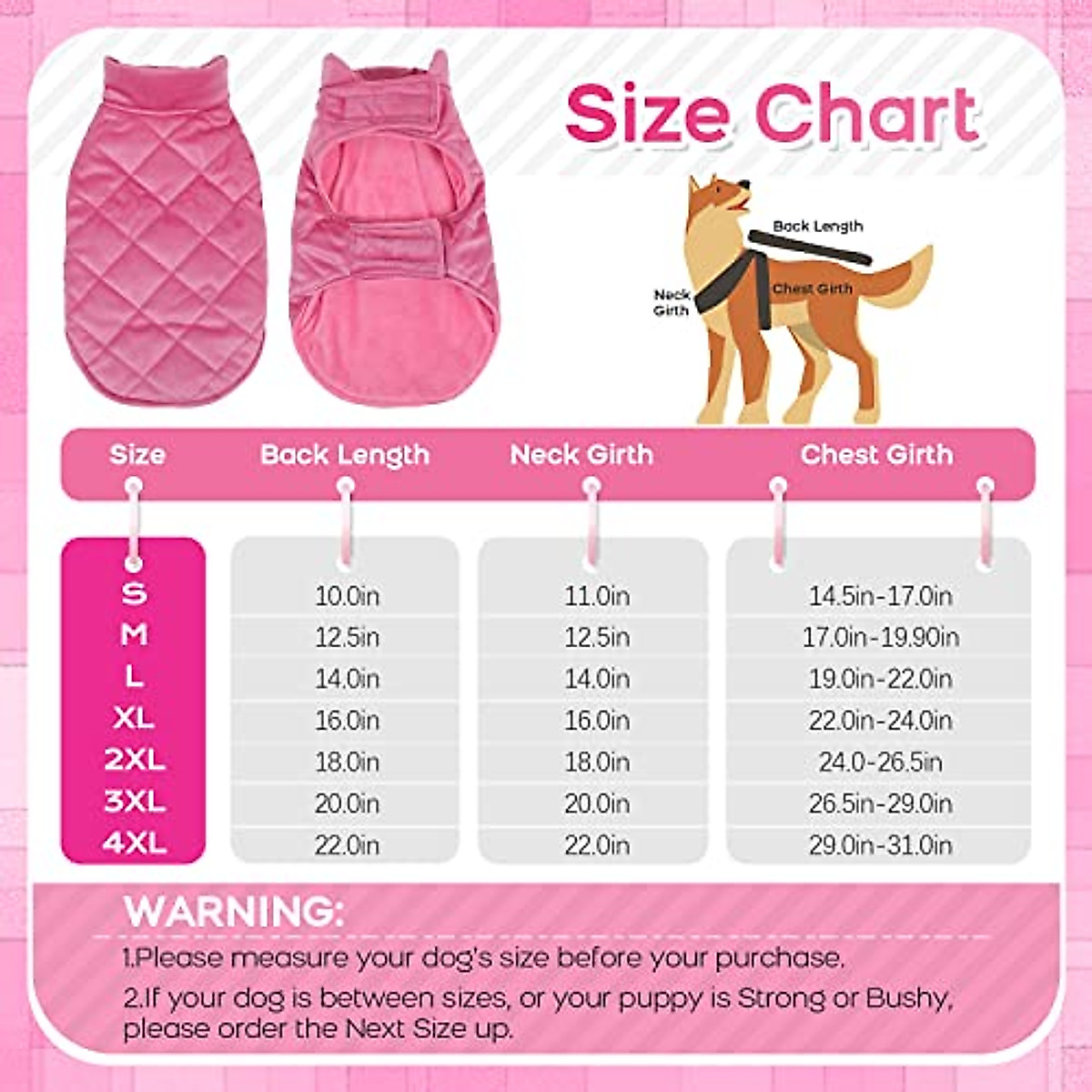 IDOMIK Dog Winter Coat Cold Weather Jacket, Pet Thick Fleece Lining Vest Reversible Warm Clothes, Windproof Snowproof Padded Sweater Outfit Apparel,Adjustable Cozy Snowsuit For Small Medium Large Dogs