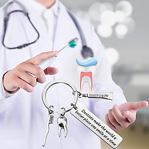 AKTAP Dental Hygienist Gift Funny Dentists Keychain Dental Assistant Jewelry