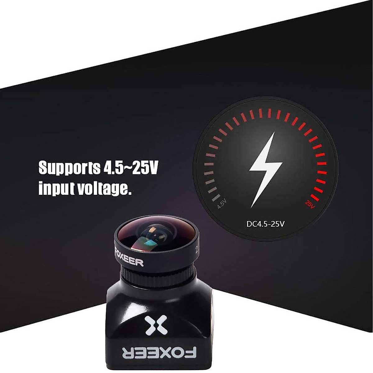 FPV Camera Foxeer Razer Mini 1/3 CMOS HD 5MP 2.1mm Lens 1200TVL 4:3 PAL/NTSC Switchable Support 4.5V-25V Input Voltage for FPV Quadcopter Racing Drone