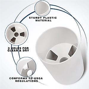 ZLY 2PCS Golf Hole Cup,ABS Ivory White Plastic Golf Cups,Dimension 4" Depth, Diameter 4 1/4 inches,Fits PGAL|PGA|USGA Regulations,for Backyard Golf Practice