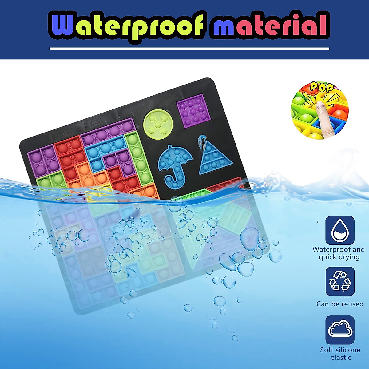 Popit Games Big Pop Board Games Fidget Toy - 36pcs Jigsaw Puzzle Game Pop Push It Bubble Sensory Fidget Toys for Play with Friends, Interactive Jumbo Stress Anxiety Relief Toy Play with Friends