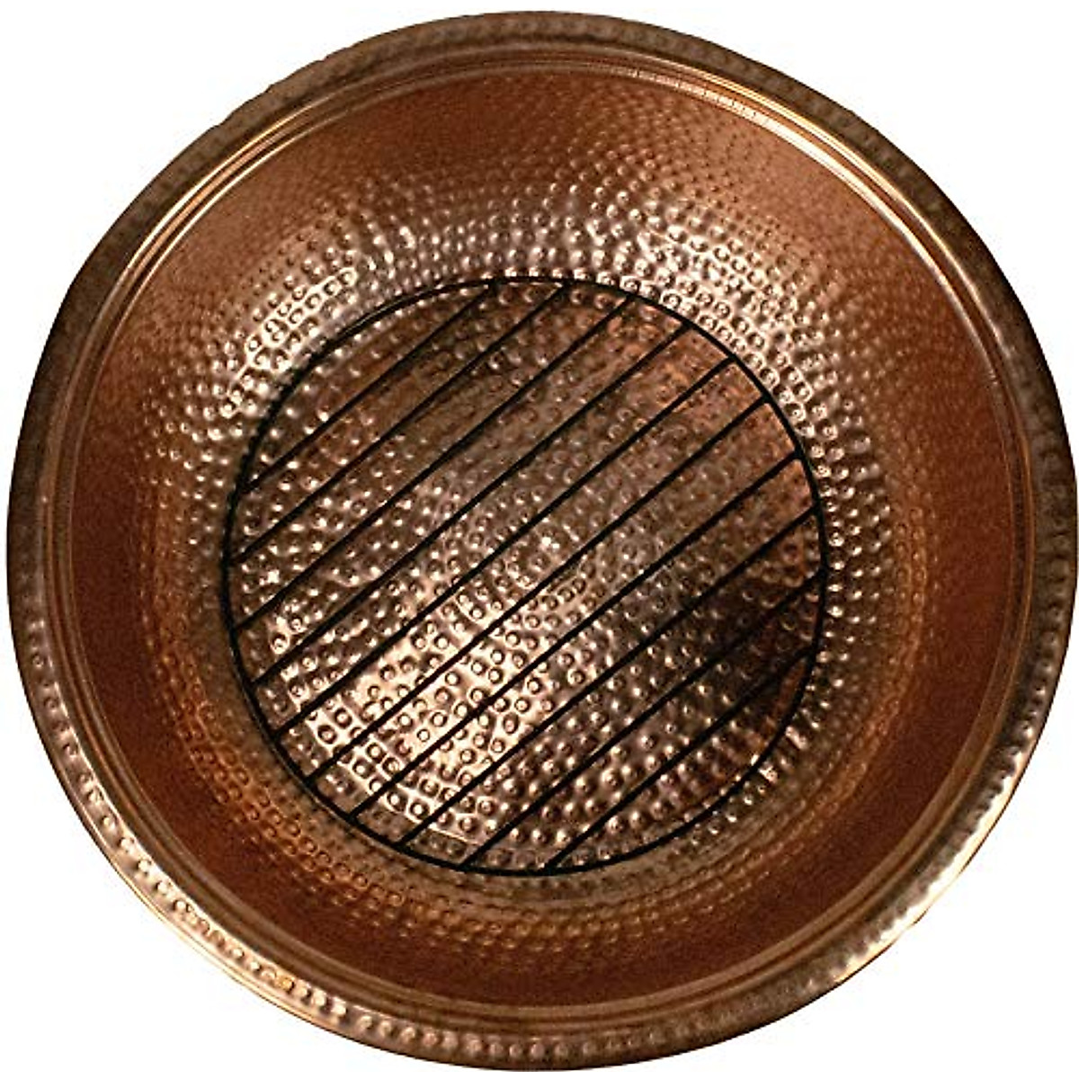 Global Outdoors 26" Genuine Copper Fire Pit with Screen, Cover and Safety Poker