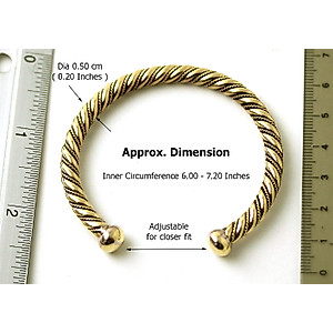 LynnAround Bronze Norse Nordic Viking Spiral Twisted Cable Bangle Cuff Bracelet Arm Ring Jewelry (6 Inches)