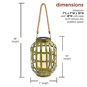 Alpine Corporation QLP1358SLR-HH-TM Alpine Metal Solar Lantern, Weathered Green