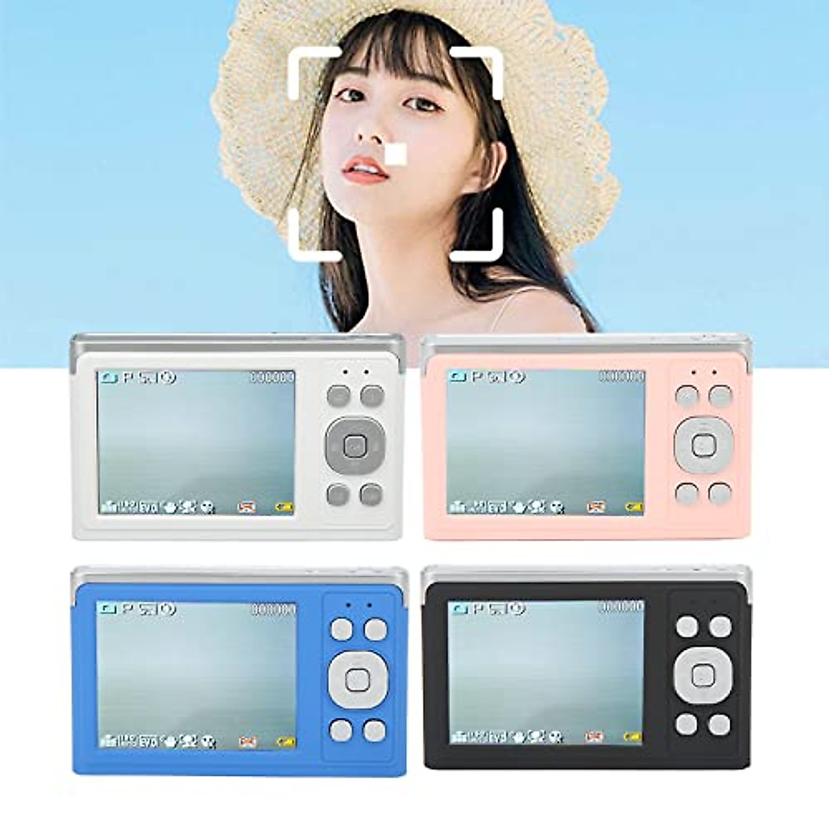 Vbestlife 4K Digital Camera, 16X Zoom Video Camera with IPS HD Mirrorless, 50MP Camera for Macro Shooting, AF Autofocus, LED Fill Light, for Outdoor Gifts(Black)