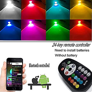 JXOFROAD 1/2" NPT RGBW Boat Drain Plug Lights,LED Underwater Stainless Steel Stern Plug Light,No Drilling Required with IR Remote/APP Control Dynamic Modes(2 Packs)