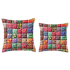 Pioneer Country Farm For Woman Gift Pioneer Country Farm Gifts Traditional Patchwork Quilt Print Throw Pillow, 18x18, Multicolor
