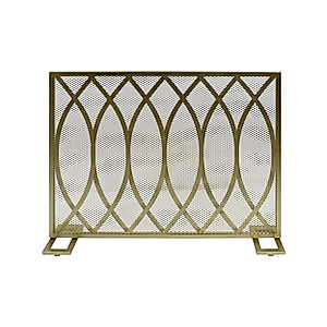 Christopher Knight Home Junior Modern Single Panel Iron Firescreen, Gold Finish