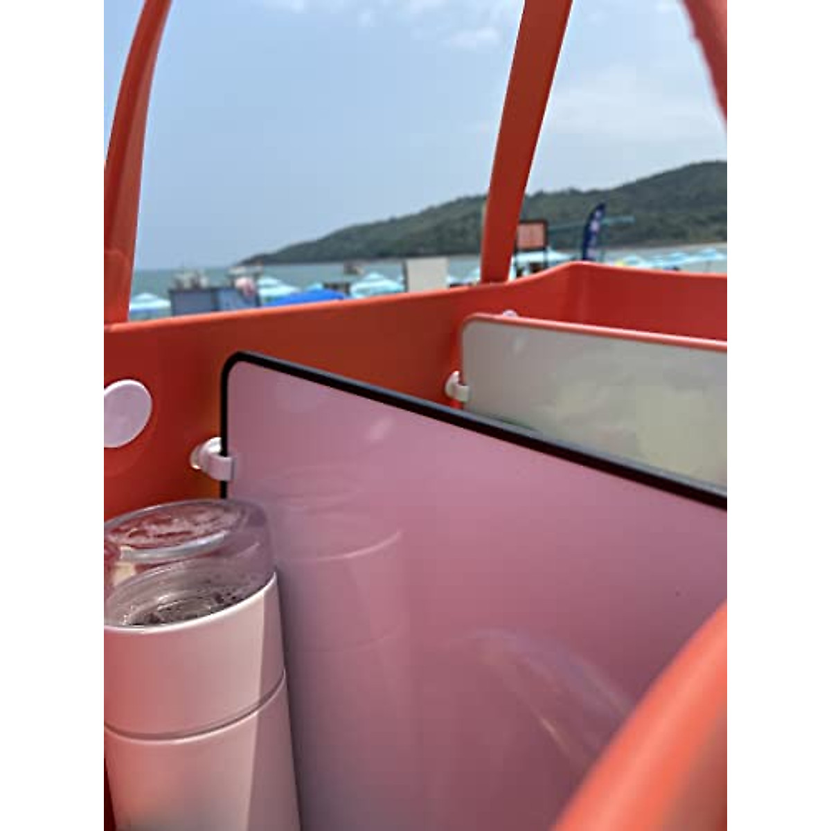 Esenjoylife 2PCS Pink Divider Tray for Bogg Bag Accessory Compatible with Original X Large Bogg Bag Help with Organizing Bogg Bag and Divide Space