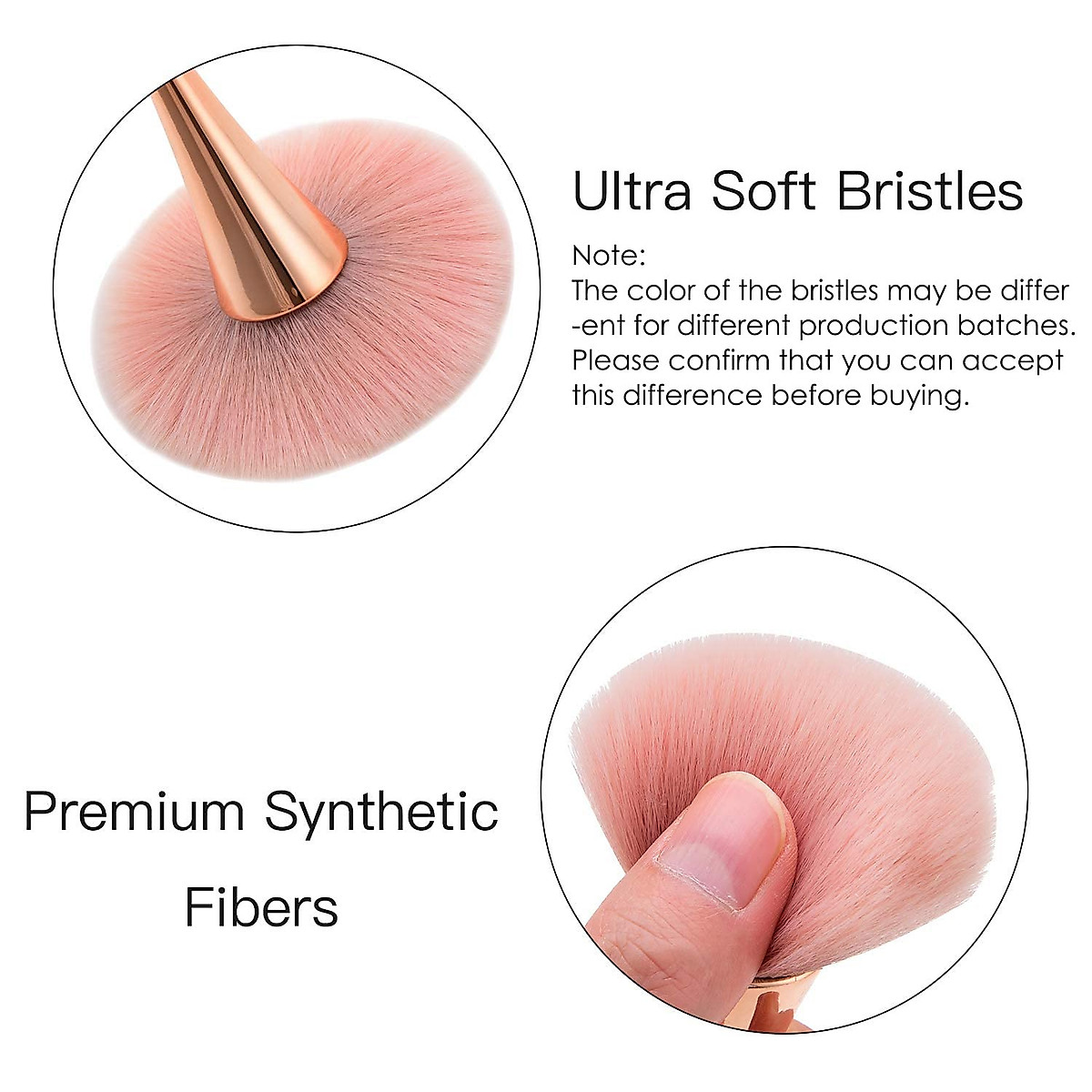 Super Large Mineral Powder Brush, Bronzer Kabuki Makeup Brush, Soft Fluffy Foundation Brush, Professional Powder Brush and Blush Brush for Daily Makeup (Grade color)